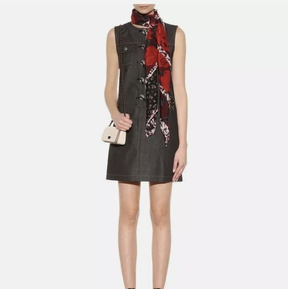 Coach | Dresses | Coach Black Floral Embroidered Retro Shift Dress ...